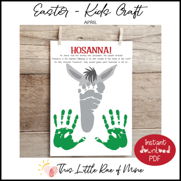 Hosanna - Palm Sunday - Religious Easter - Jesus - Donkey - Handprint ...