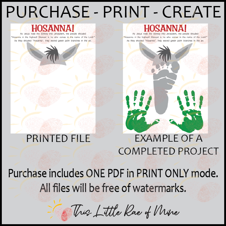 Hosanna - Palm Sunday - Religious Easter - Jesus - Donkey - Handprint ...