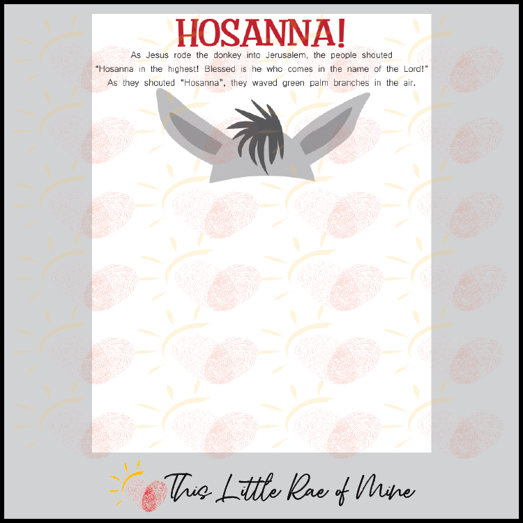 Hosanna - Palm Sunday - Religious Easter - Jesus - Donkey - Handprint ...