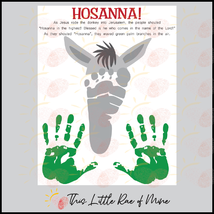Hosanna - Palm Sunday - Religious Easter - Jesus - Donkey - Handprint ...