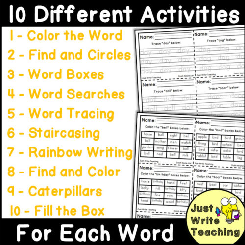 Dolch Nouns List Sight Word Task Cards | Made By Teachers