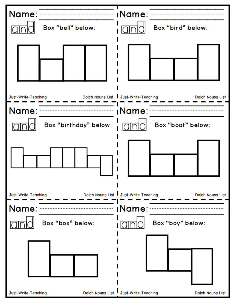 Dolch Nouns List Sight Word Task Cards | Made By Teachers