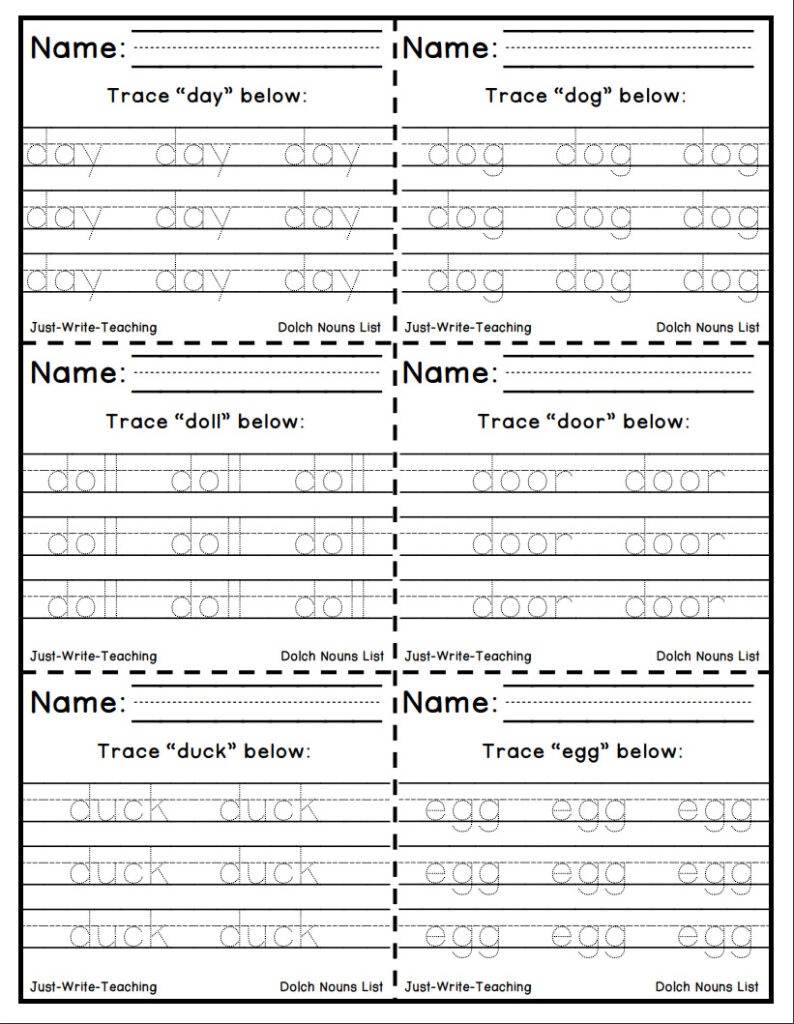 Dolch Nouns List Sight Word Task Cards | Made By Teachers