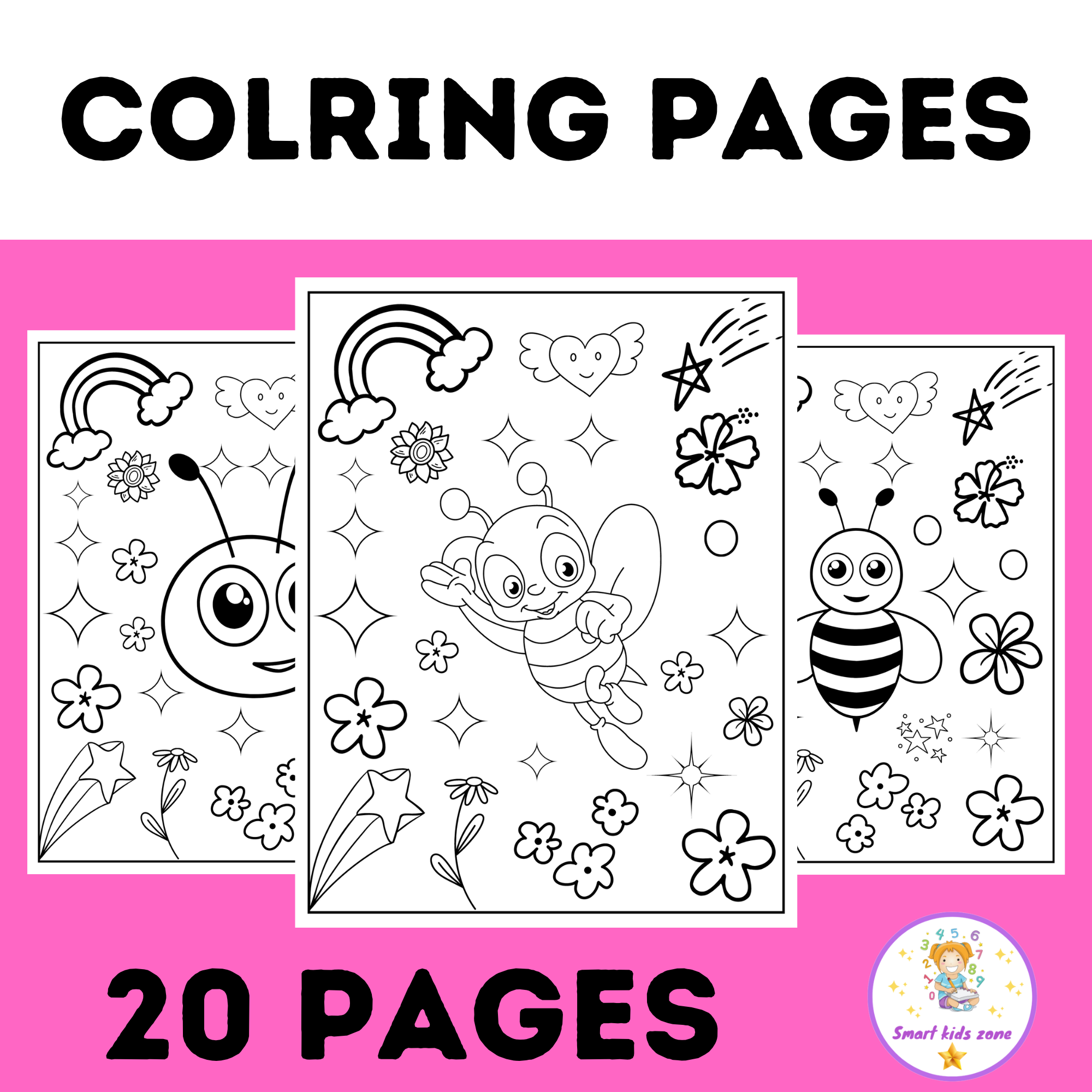 Spring Bee Coloring Pages | Spring Coloring Sheets | Spring Coloring ...