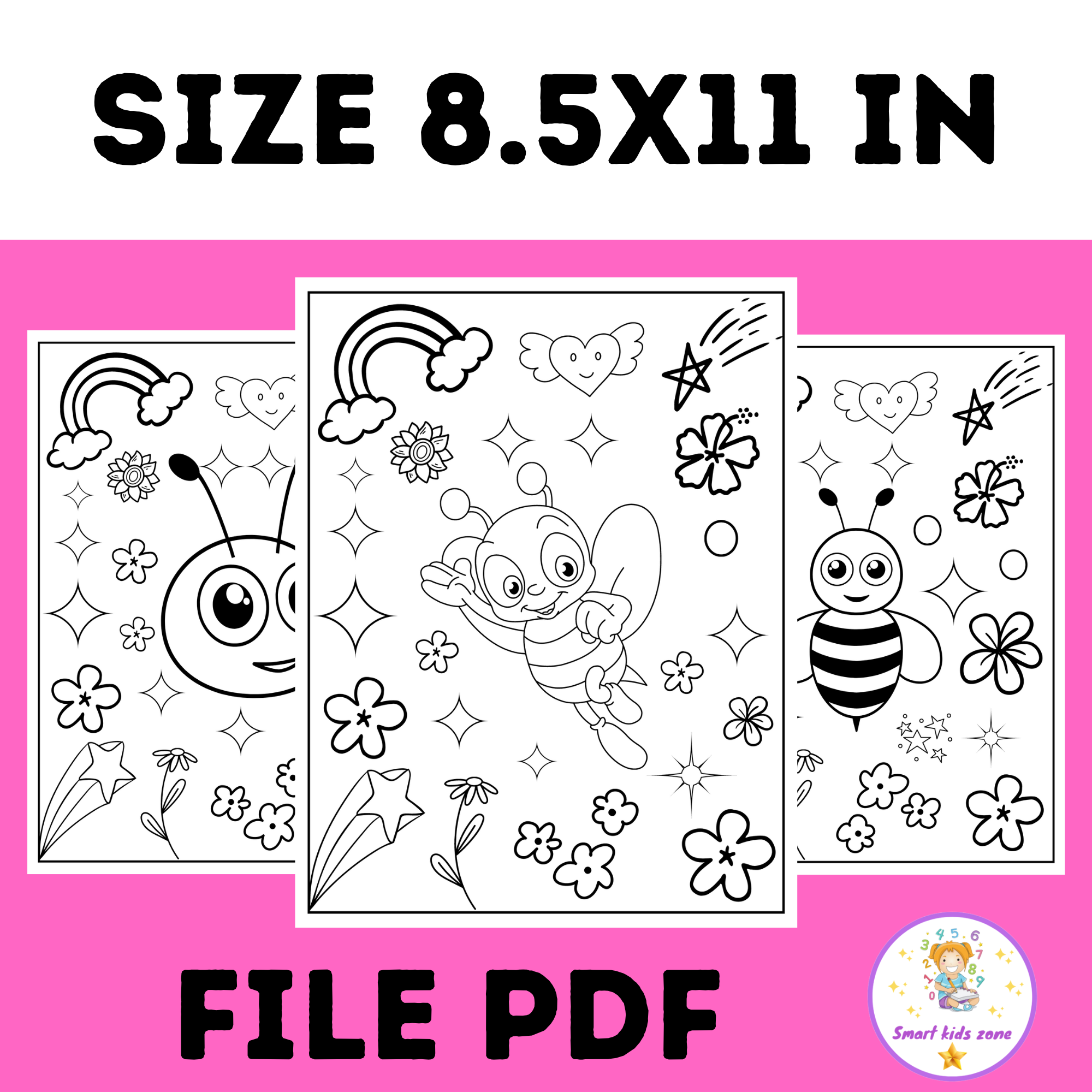 Spring Bee Coloring Pages | Spring Coloring Sheets | Spring Coloring ...