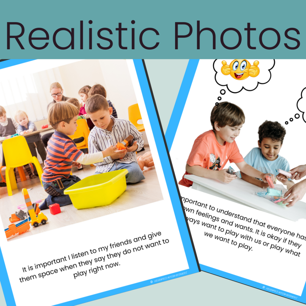 Learning to Give Friends Space Social Skills Story with realistic ...