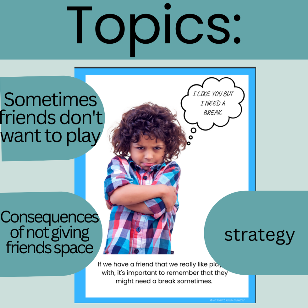 Learning to Give Friends Space Social Skills Story with realistic ...