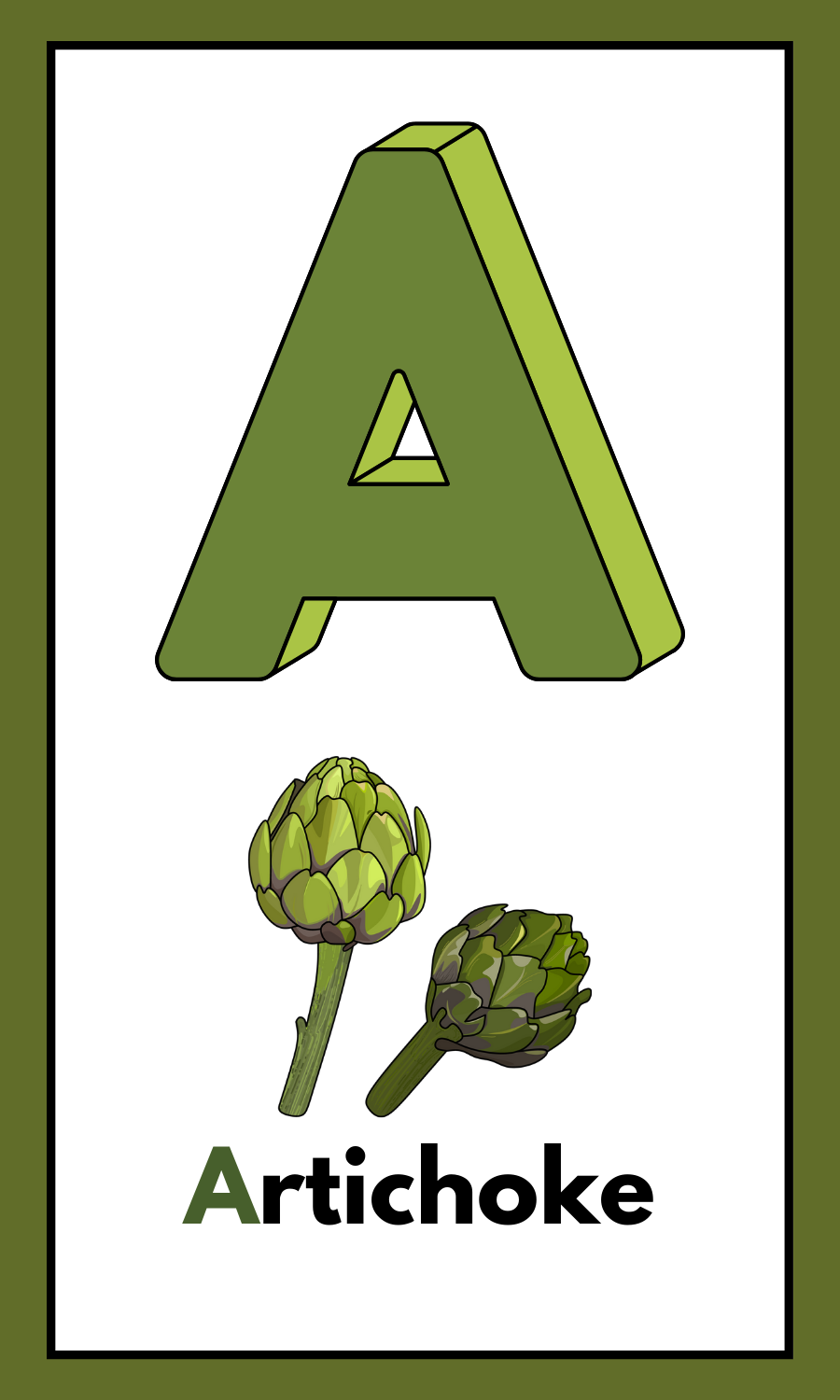 Engaging UPPERCASE Vegetables Alphabet Flashcards for Pre-K and K Early ...