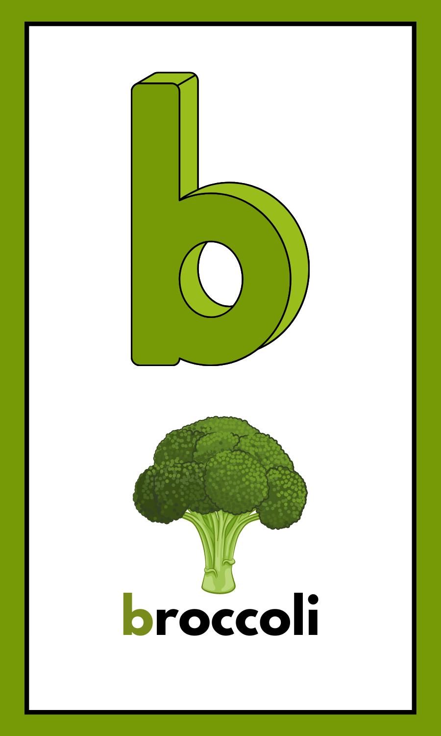 Engaging Lowercase Vegetables Alphabet Flashcards for Pre-K and K Early ...