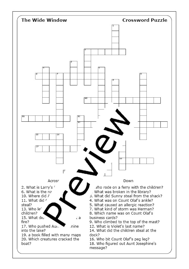 Lemony Snicket "The Wide Window" worksheets | Made By Teachers