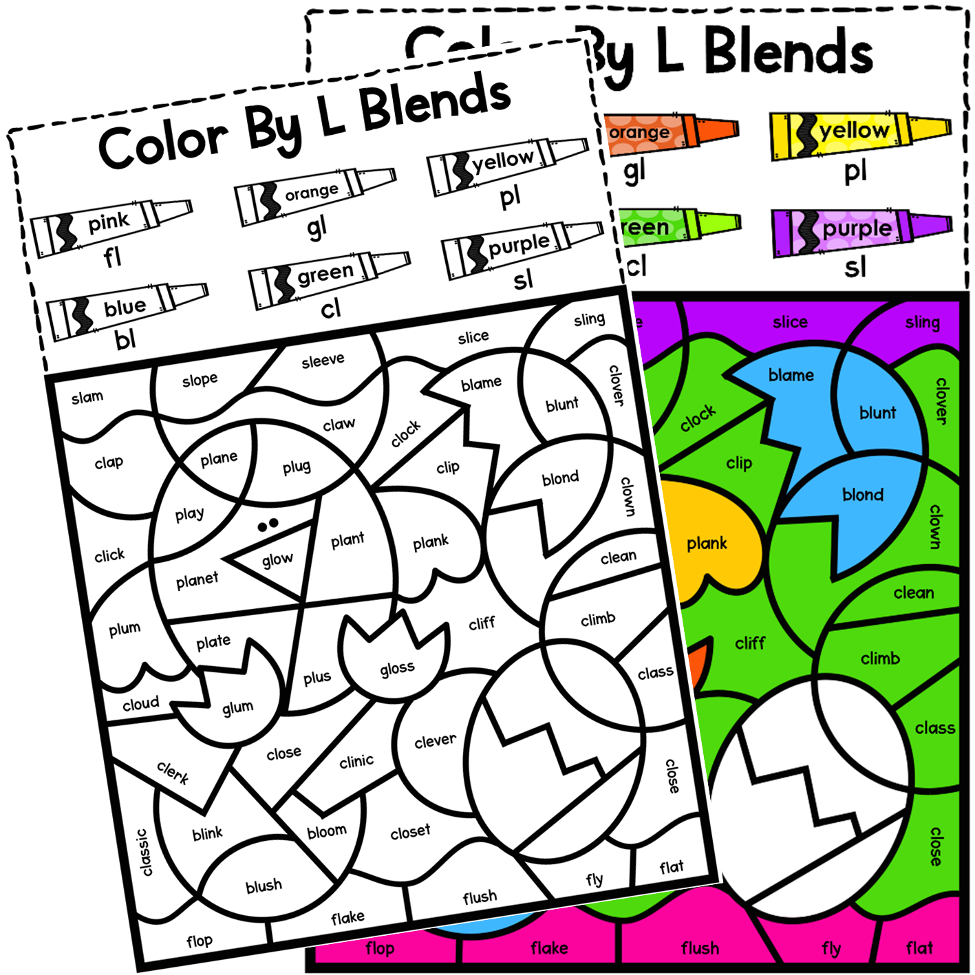 Spring Activities Color by L Blends | Made By Teachers