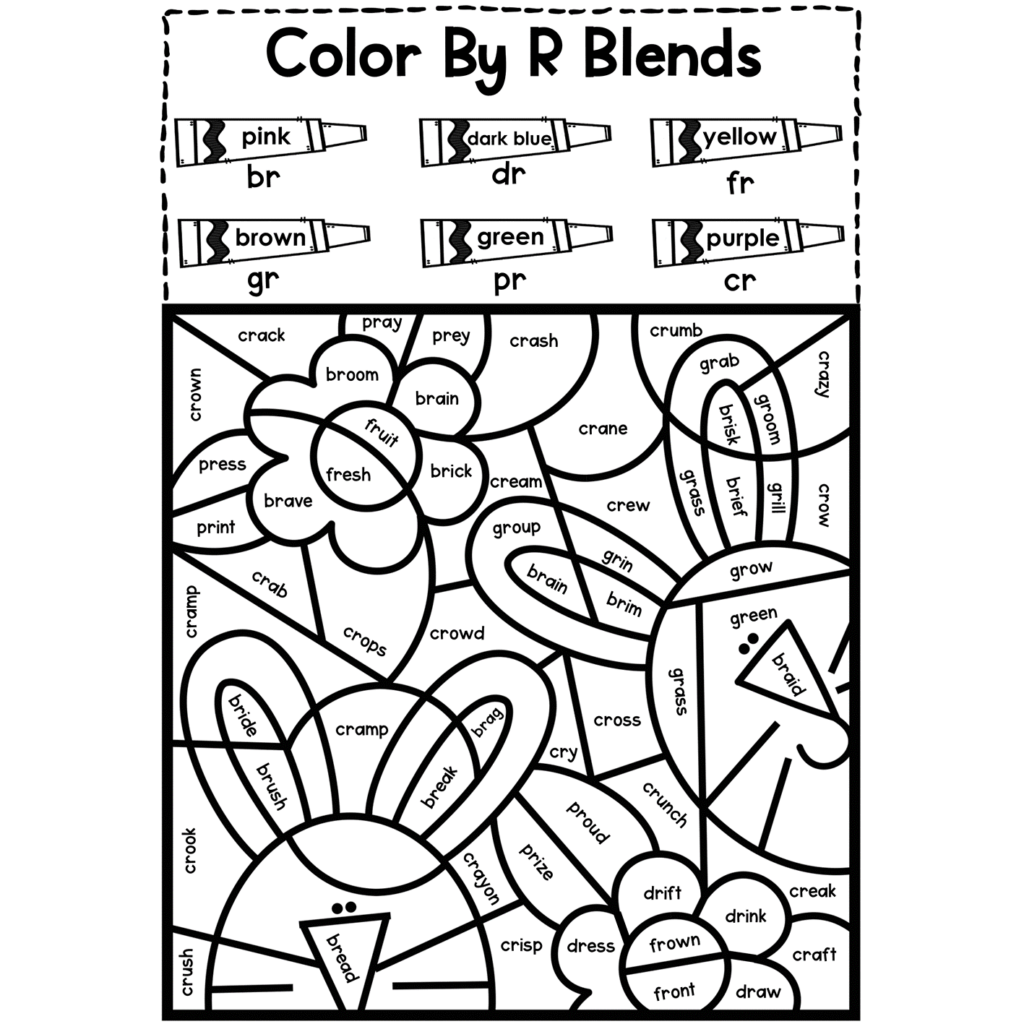 Spring Activities Color by R Blends | Made By Teachers