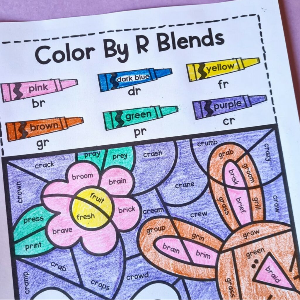 Spring Phonic Activities Color by Code | Made By Teachers