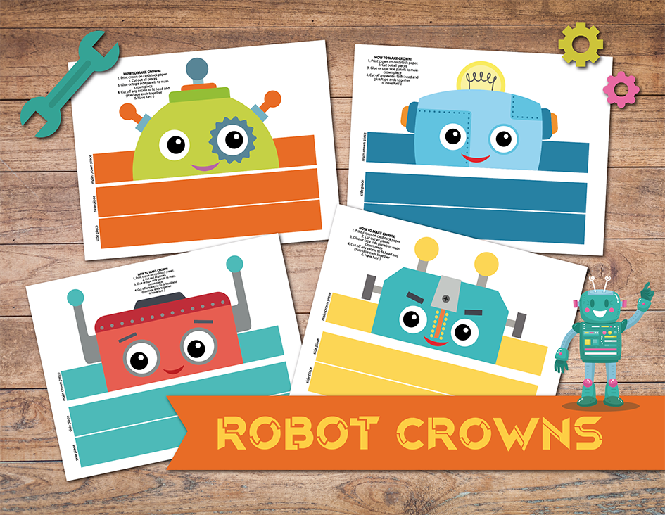 Printable robot crowns | Made By Teachers