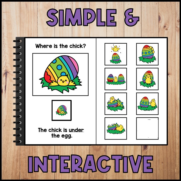 Easter Prepositions Adapted Book and Flash Cards | Interactive Book ...