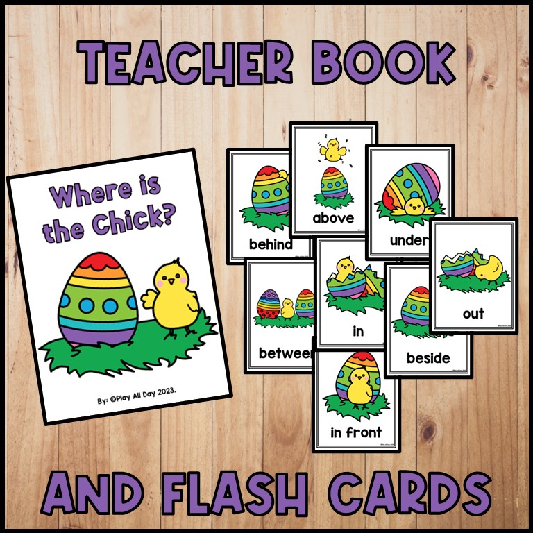 Easter Prepositions Adapted Book and Flash Cards | Interactive Book ...