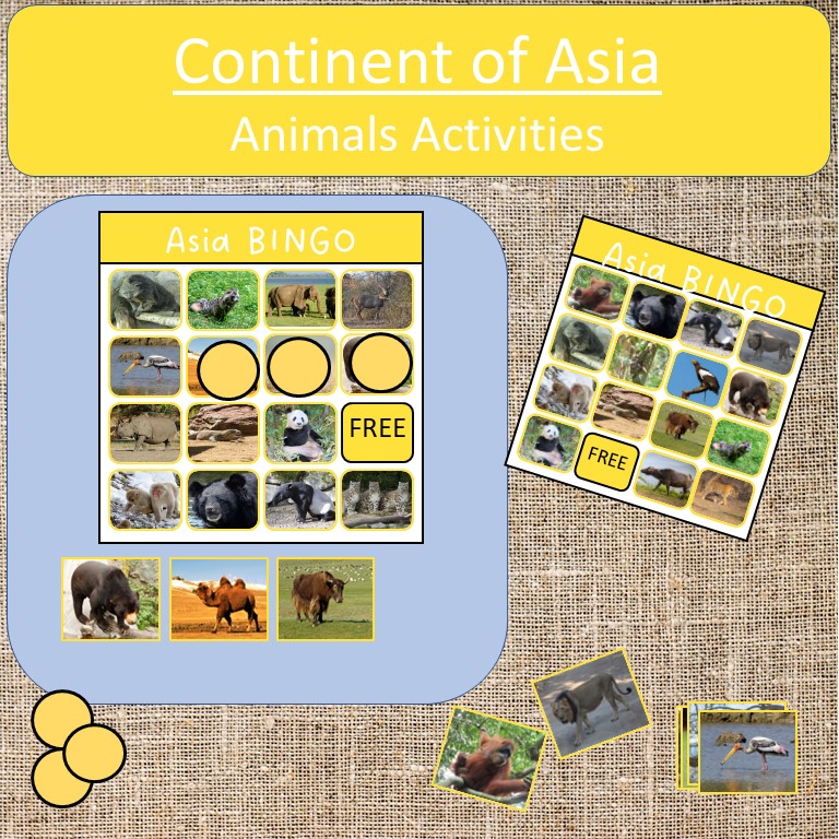 Continent of Asia Animals Activities Montessori Preschool | Made By ...