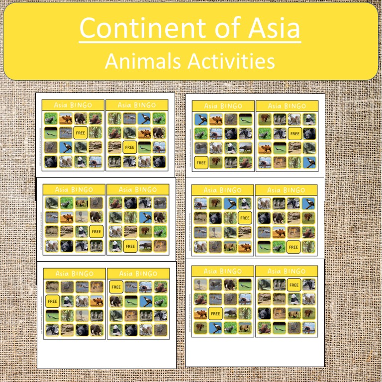 Continent of Asia Animals Activities Montessori Preschool | Made By ...