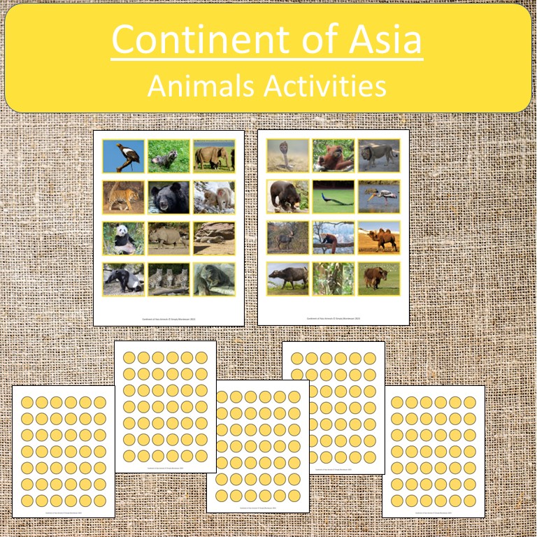 Continent of Asia Animals Activities Montessori Preschool | Made By ...