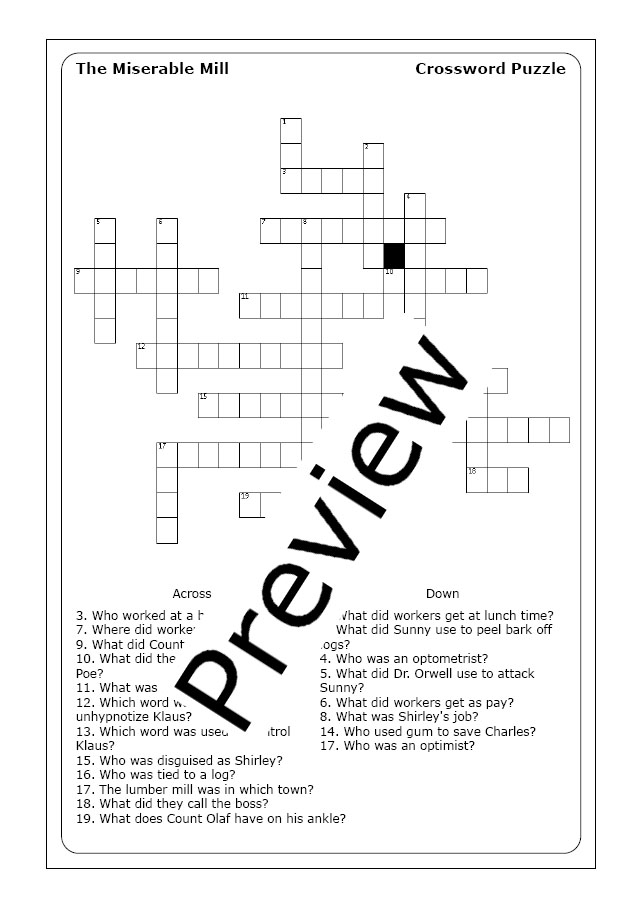 Lemony Snicket "The Miserable Mill" worksheets | Made By Teachers