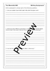 Lemony Snicket "The Miserable Mill" worksheets | Made By Teachers
