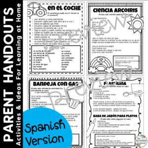 Parent Handouts for Preschool Home to School Connection (Spanish ...
