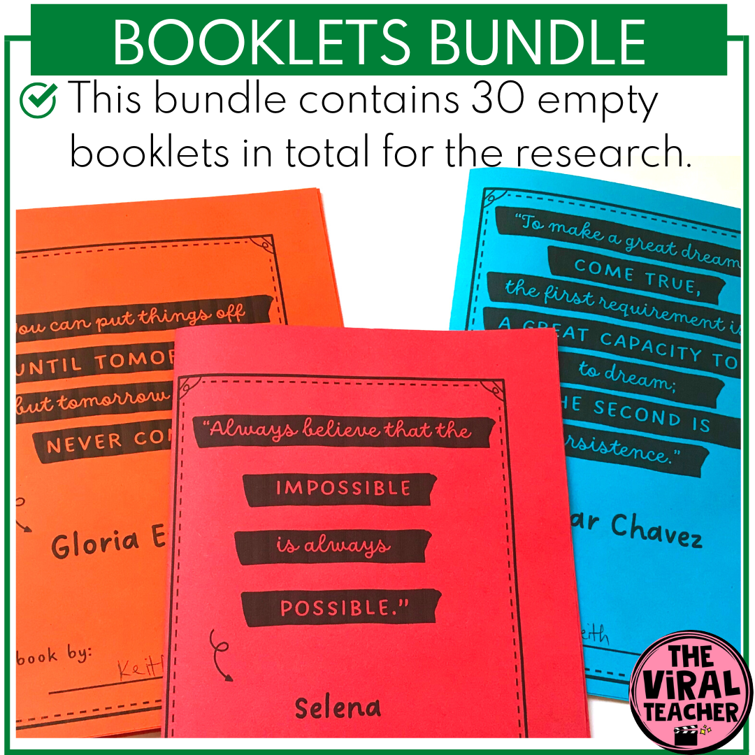 Hispanic Heritage Month Research Project Booklets Bundle | Made By Teachers