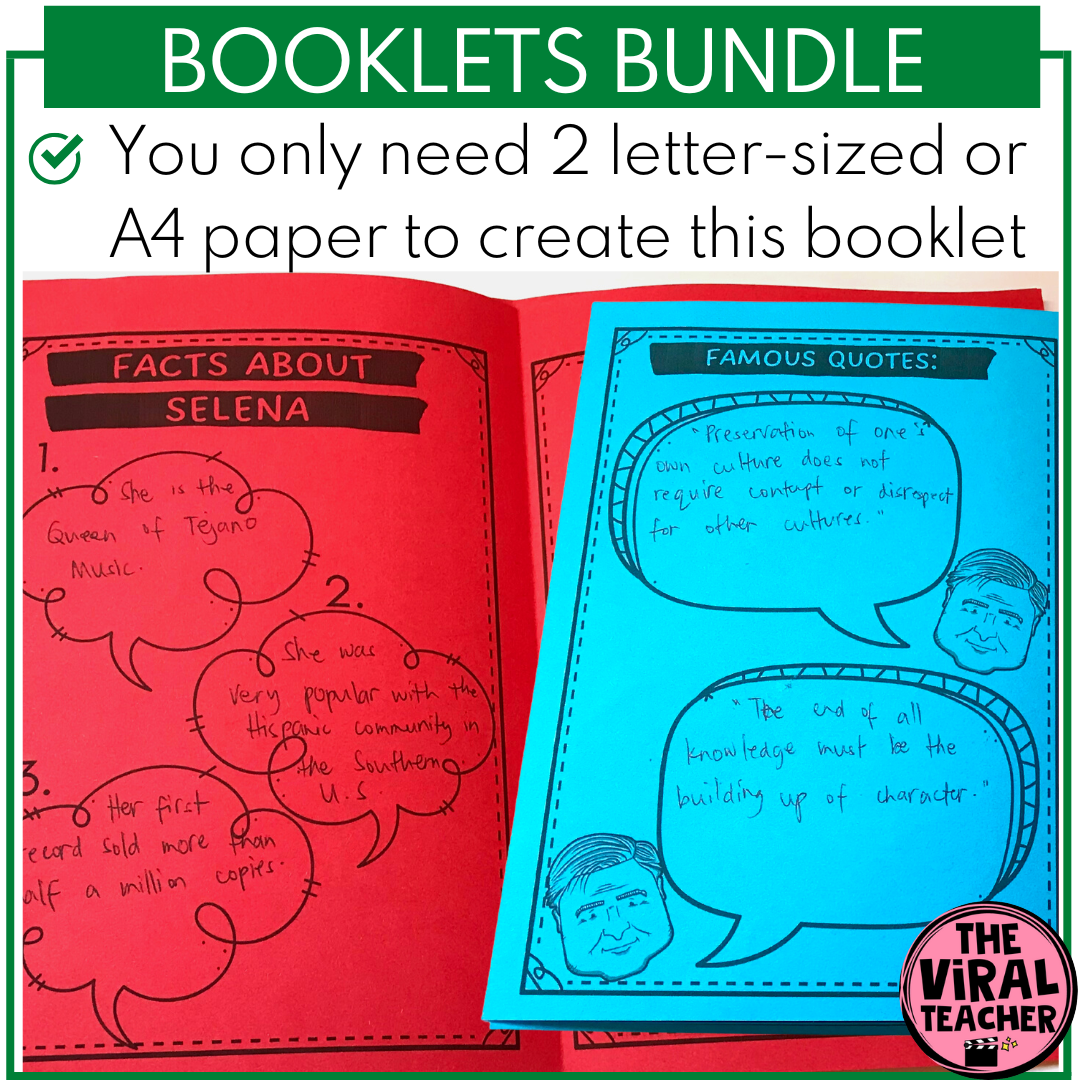 Hispanic Heritage Month Research Project Booklets Bundle | Made By Teachers