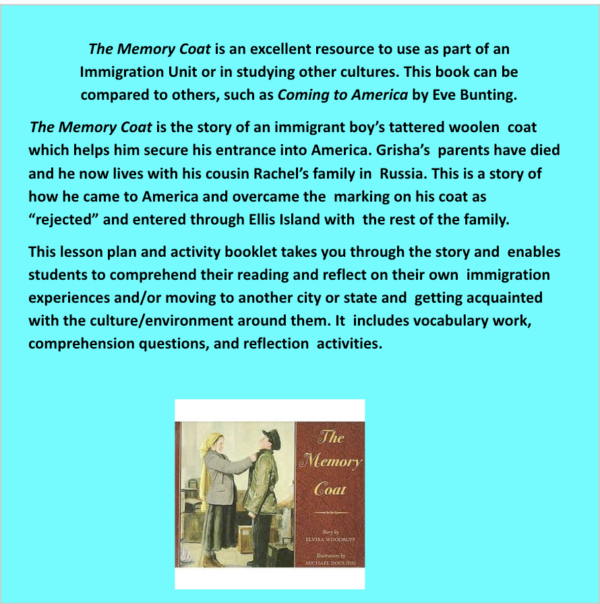 THE MEMORY COAT BY ELVIRA WOODRUFF LESSON PLANS & ACTIVITY UNIT | Made ...