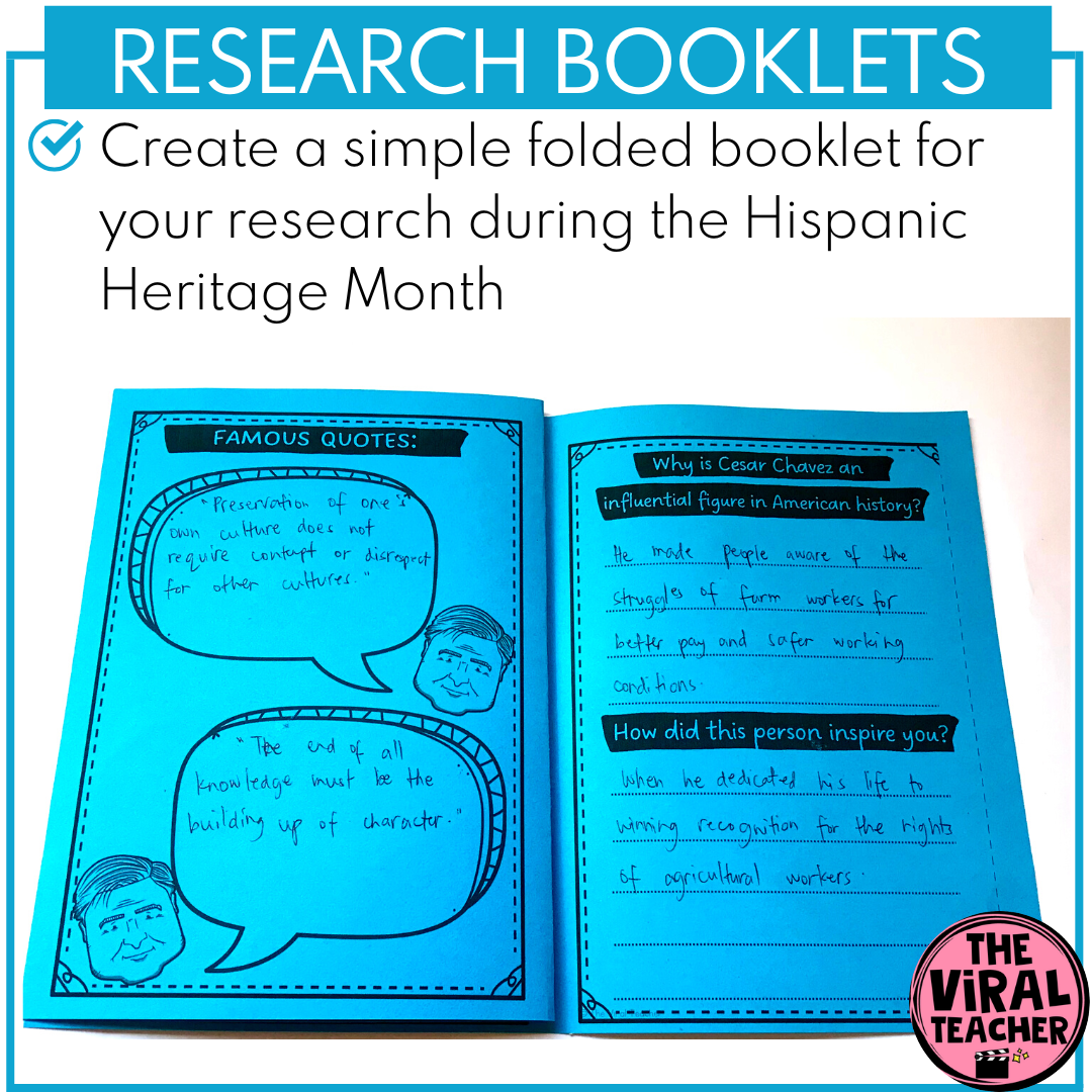 Hispanic Heritage Month Research Project Booklets set 1 | Made By Teachers