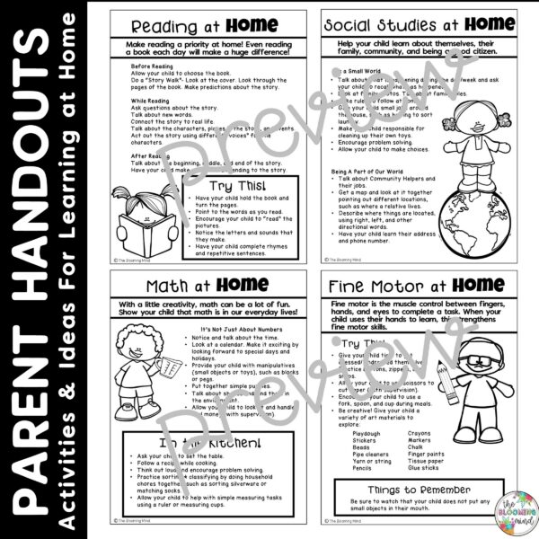 Parent Handouts for Preschool Home to School Connection | Made By Teachers