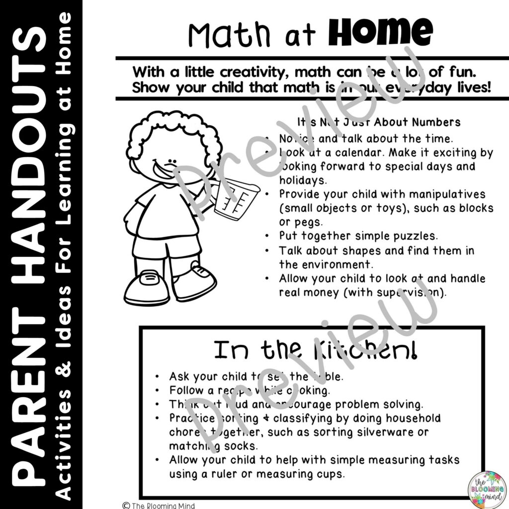 Parent Handouts for Preschool Home to School Connection | Made By Teachers