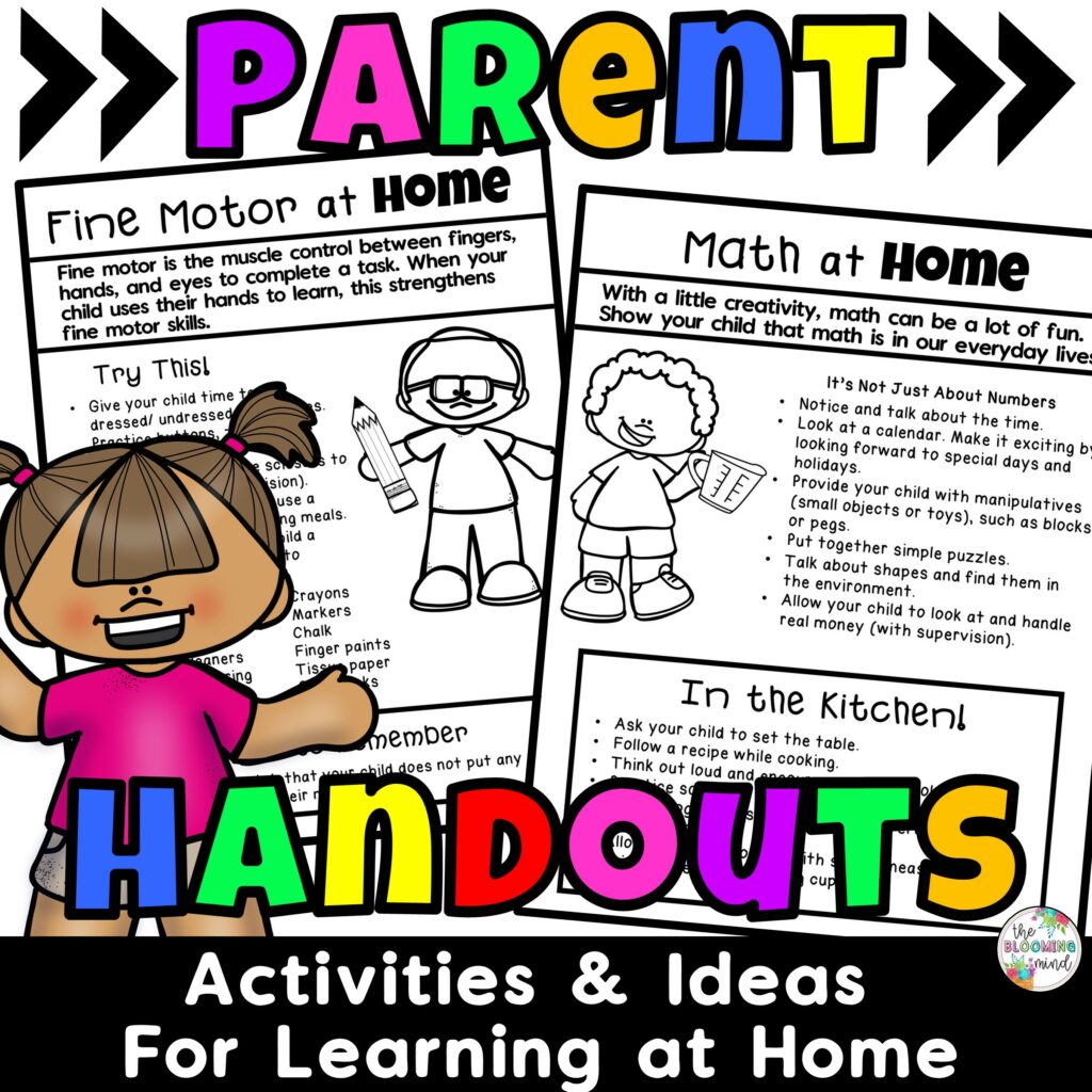 Parent Handouts for Preschool Home to School Connection (English and ...