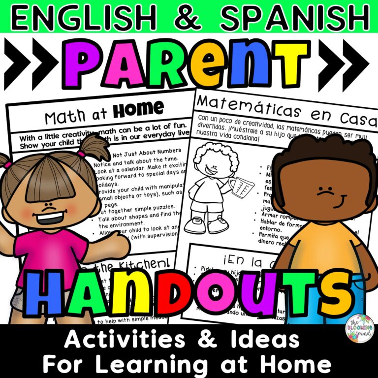 Parent Handouts for Preschool Home to School Connection (English and ...