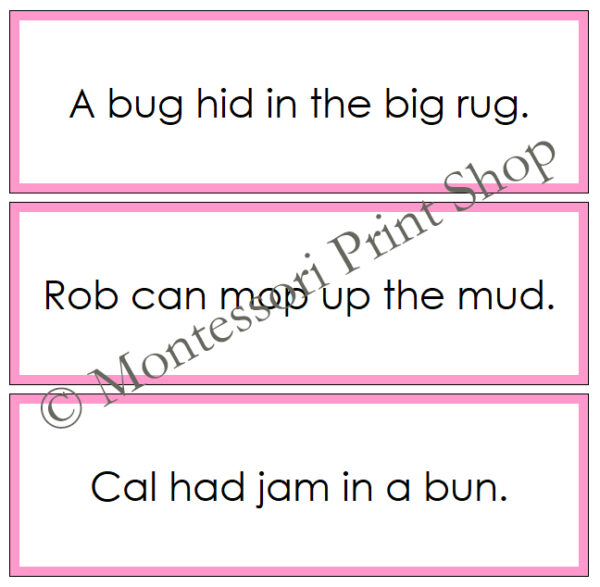 Pink Phonetic Sentence Cards - Set 3 - Made By Teachers