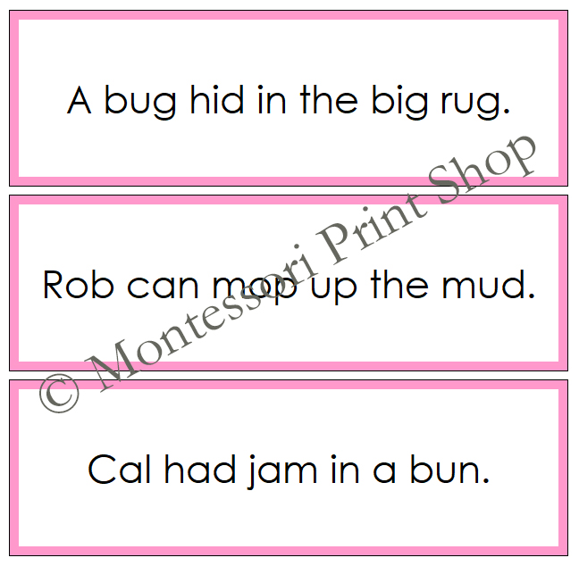 Pink Phonetic Sentence Cards - Set 3 | Made By Teachers