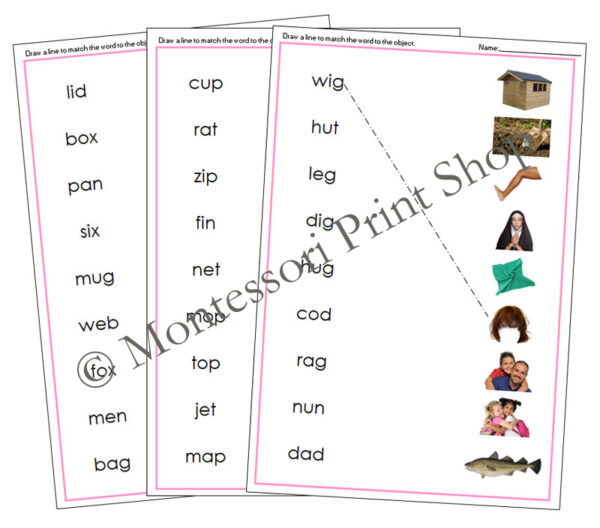 Pink Phonetic Word & Picture Match (photos) | Made By Teachers