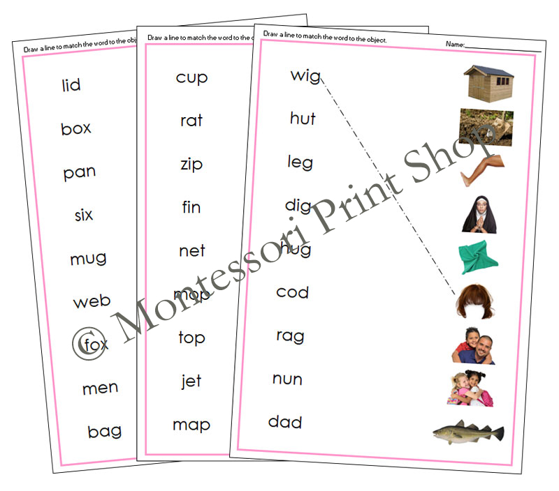 Pink Phonetic Word & Picture Match (photos) | Made By Teachers