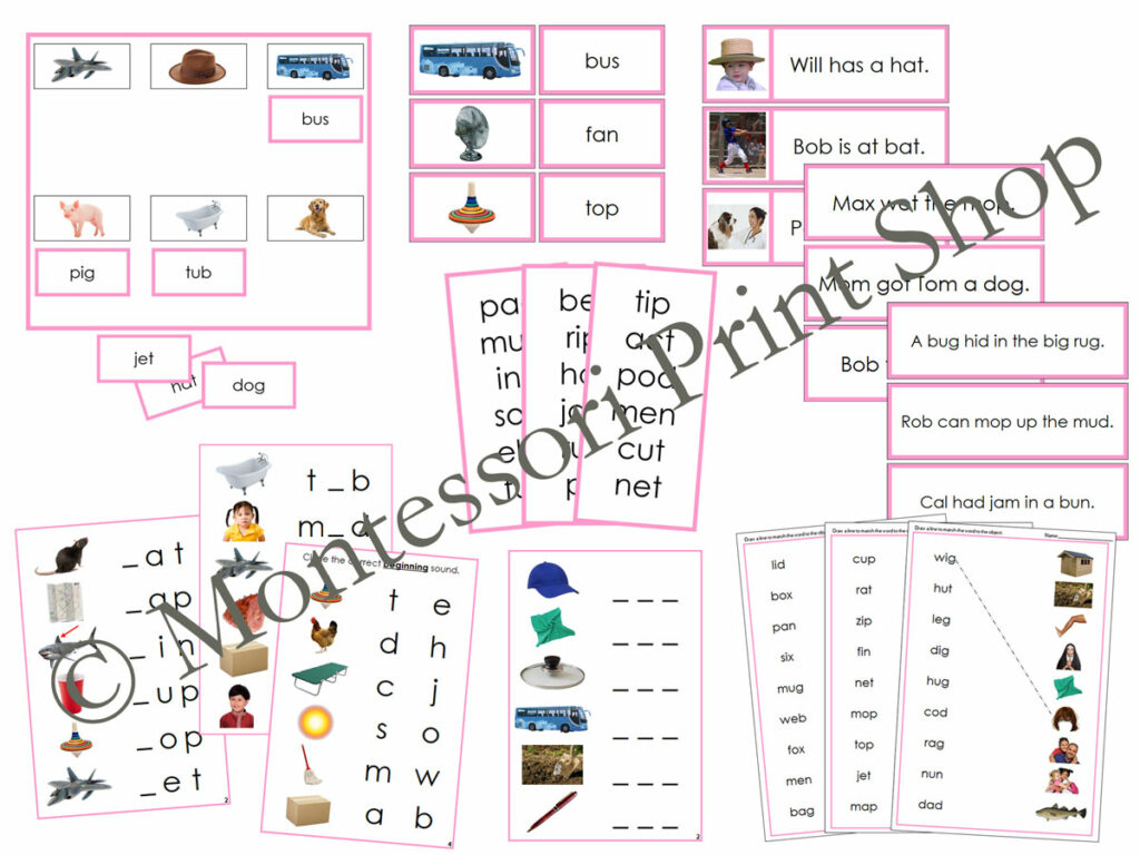 Montessori Pink Phonetic Language Series Bundle | Made By Teachers