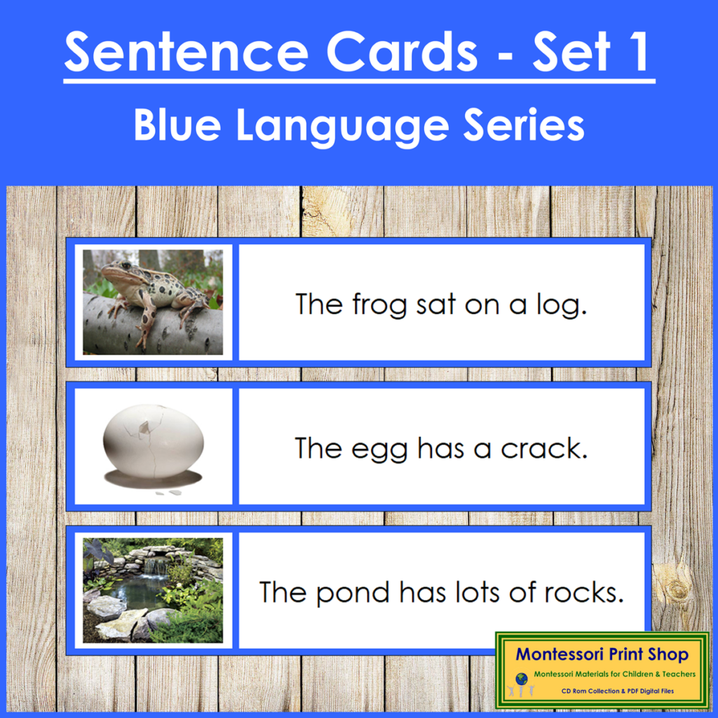 Blue Phonetic Sentence Cards - Set 1 (photos) | Made By Teachers