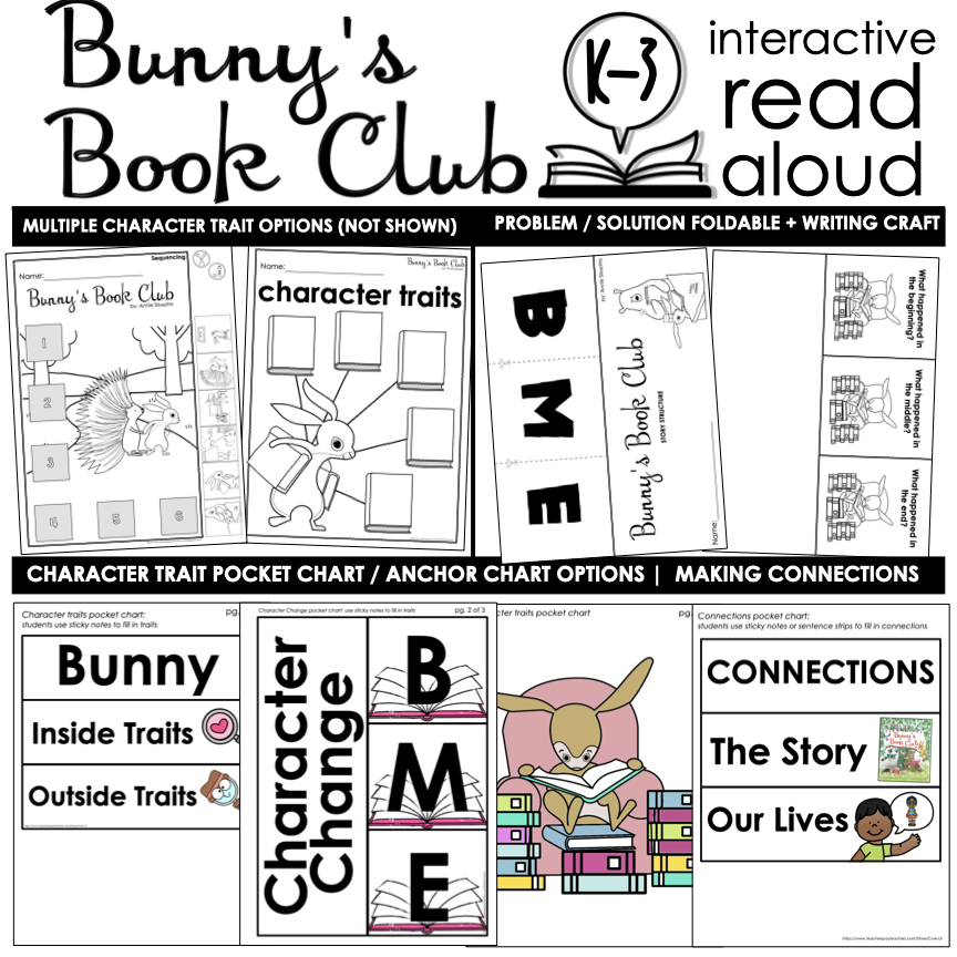 Bunny's Book Club Interactive Read Aloud | RETELL + Sequencing Craft ...