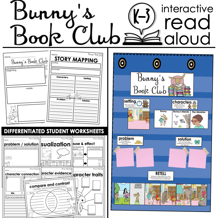 Bunny's Book Club Interactive Read Aloud | RETELL + Sequencing Craft ...