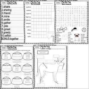 Pig the Pug Book Companion Reading Comprehension Worksheets | Made By ...
