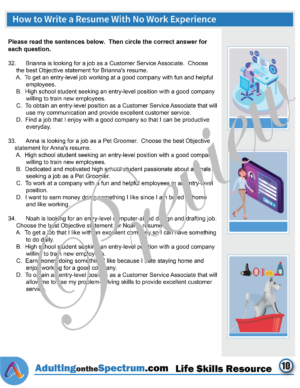 How to Write Your First Resume No-Prep SPED Independent Living Skills ...