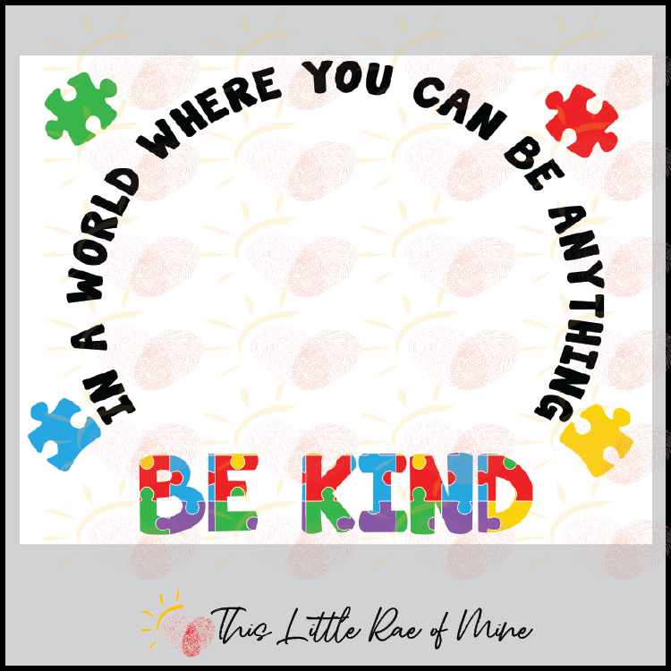 Be Kind - autism - Handprint Art - Keepsake - Printable - puzzle piece ...