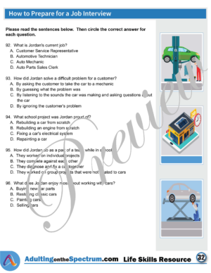 How to Prepare for a Job Interview No-Prep SPED Independent Living ...