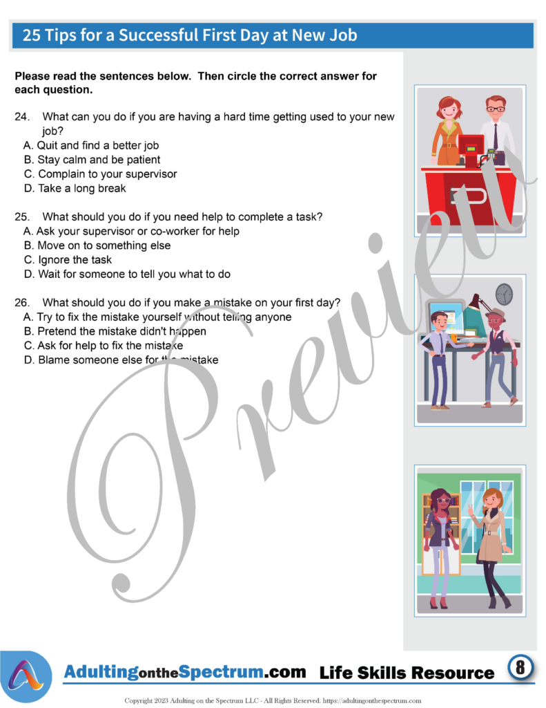 25 Tips for a Successful First Day at Work SPED Independent Living ...