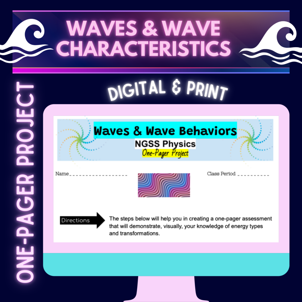 Waves and Wave Characteristics One Pager Project STEM Science Activity ...