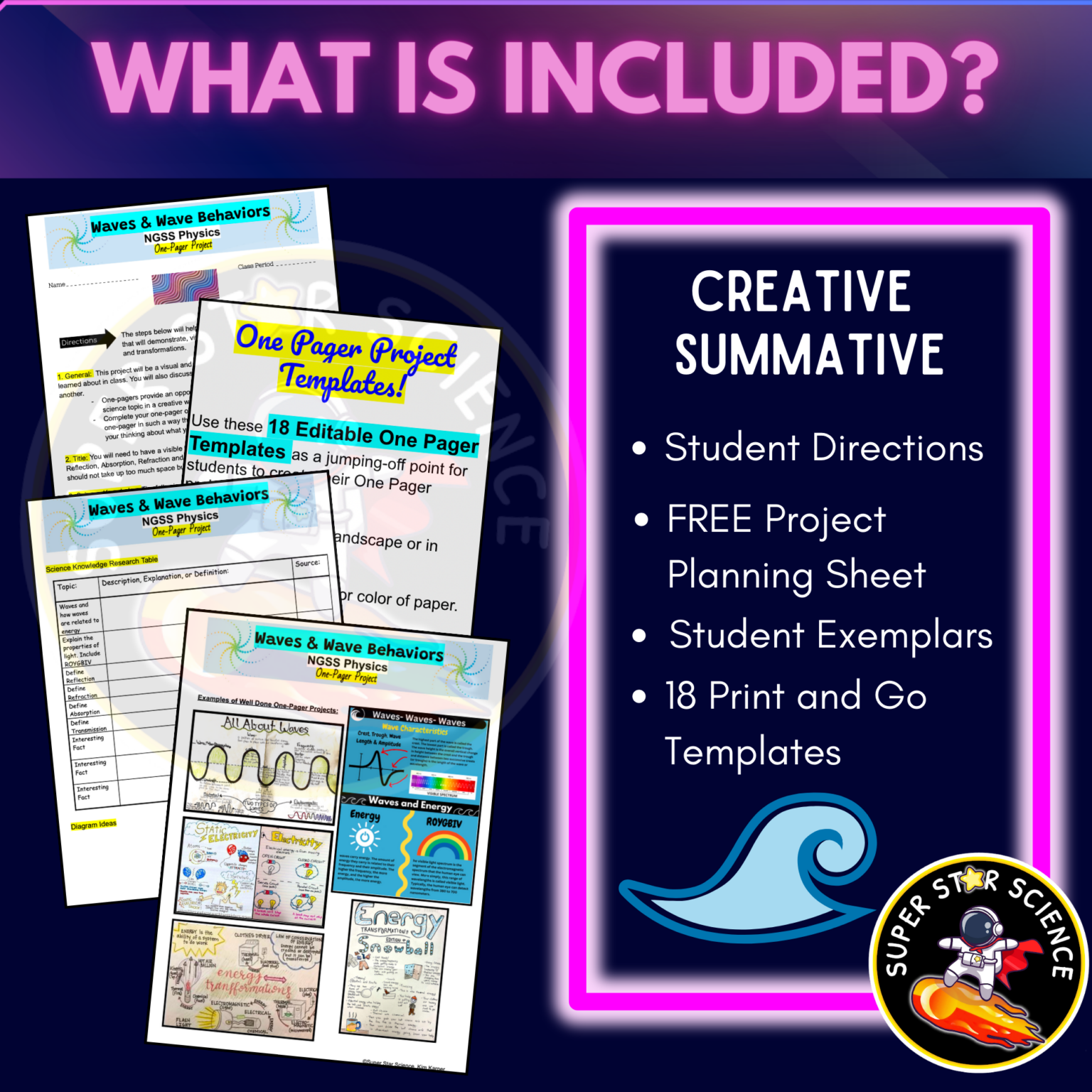 Waves and Wave Characteristics One Pager Project STEM Science Activity ...