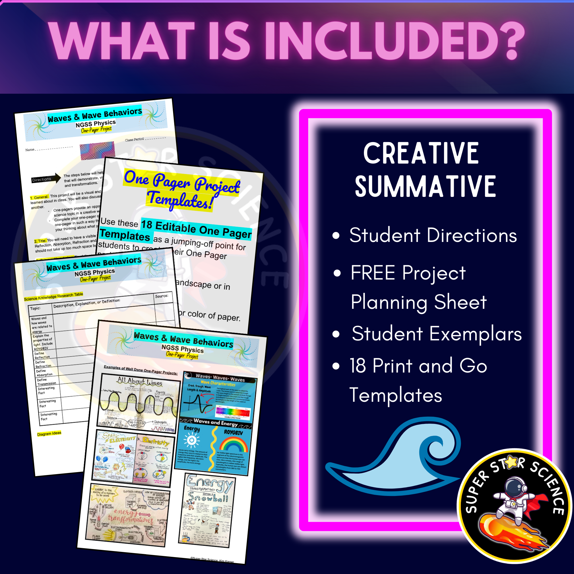 Waves and Wave Characteristics One Pager Project STEM Science Activity ...